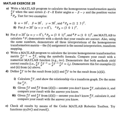 solved matlab exercise 2b a write a matlab program to calculate the