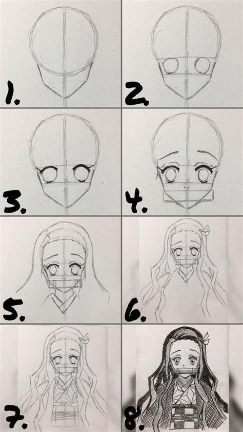 Nezuko Kamado 🌺 Kurşunkalem çizim Rehberleri Çizim Eskiz