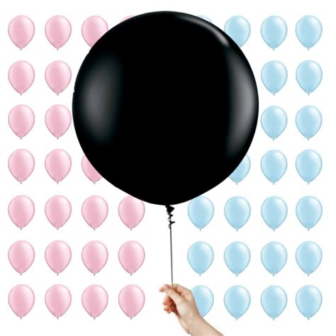 Gender Reveal Cm Mini Balloons Balloon Plain Black