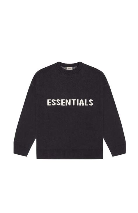 Fear Of God Essentials Knit Sweater Dark Slatestretch Limoblack