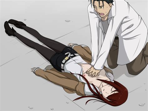 Makise Kurisu Okabe Rintarou Science Adventure Steinsgate Black