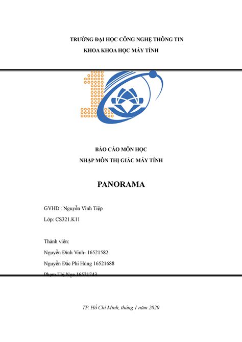 Report TRƯỜNG ĐẠI HỌC CÔNG NGHỆ THÔNG TIN KHOA KHOA HỌC MÁY TÍNH BÁO CÁO MÔN HỌC NHẬP MÔN THỊ