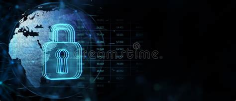Cyber Security And Global Data Protection Concept With Glowing Digital