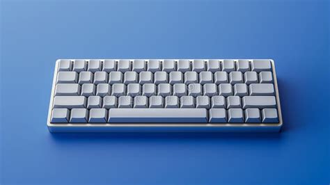 White Keyboard Without Numbers And Symbols On Blue Background Keyboard