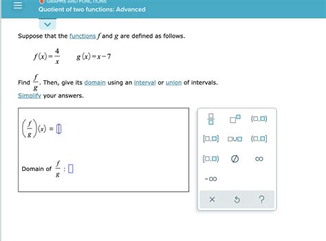 solved graphs and functions quotient of two functions