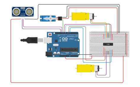 Circuit Design Obstacle Avoidance Tinkercad