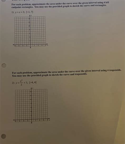 Solved For Each Problem Approximate The Area Under The Chegg