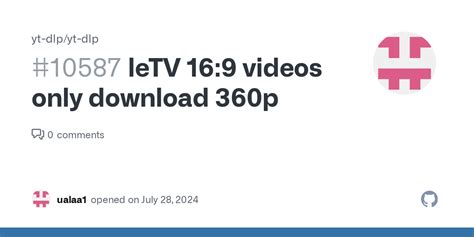 Letv 169 Videos Only Download 360p · Issue 10587 · Yt Dlpyt Dlp · Github