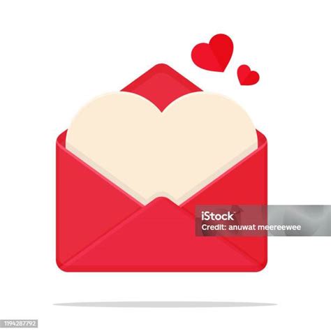 Ilustración De Vector De La Carta De Amor Carta En Forma De Corazón