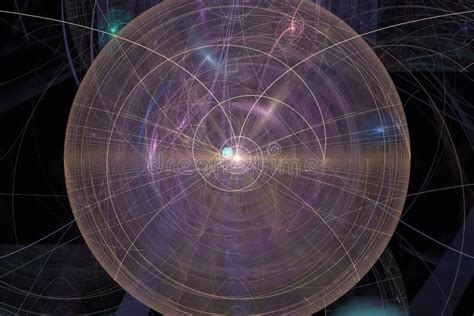 Fractal Curve Effect Backdrop Grid Luminous Illustration Creative Stock Illustration