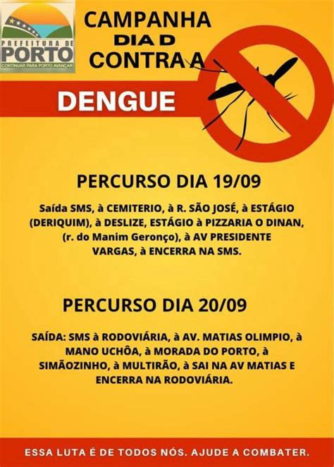 Secretaria De Saúde De Porto Realizará Campanha Dia “d” De Combate à