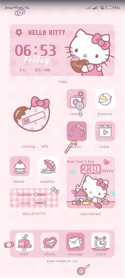 Pink Hellokitty Kartu Kartu Lucu Wallpaper Lucu