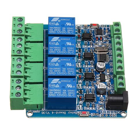 New Modbus RTU 4 Channel Relay Module 4CH Input Optocoupler Isolation
