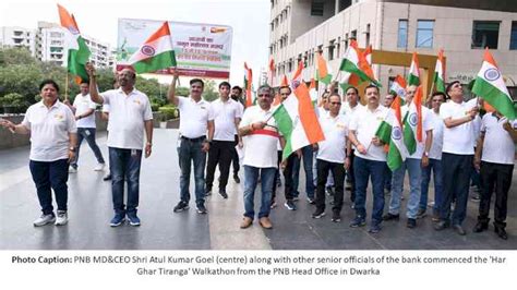 Pnb Kicks Off The ‘har Ghar Tiranga Walkathon From Its Head Office