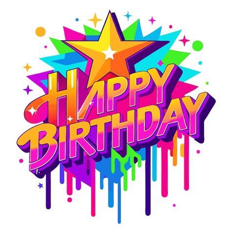 생일 축하 타이포그래피 배너 배경 디자인 프리미엄 AI 생성 벡터