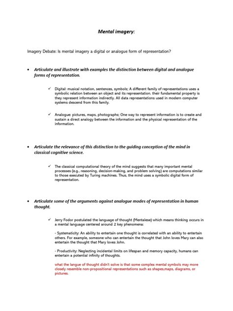 The Debate Over Digital Vs Analog Representation In Human Thought