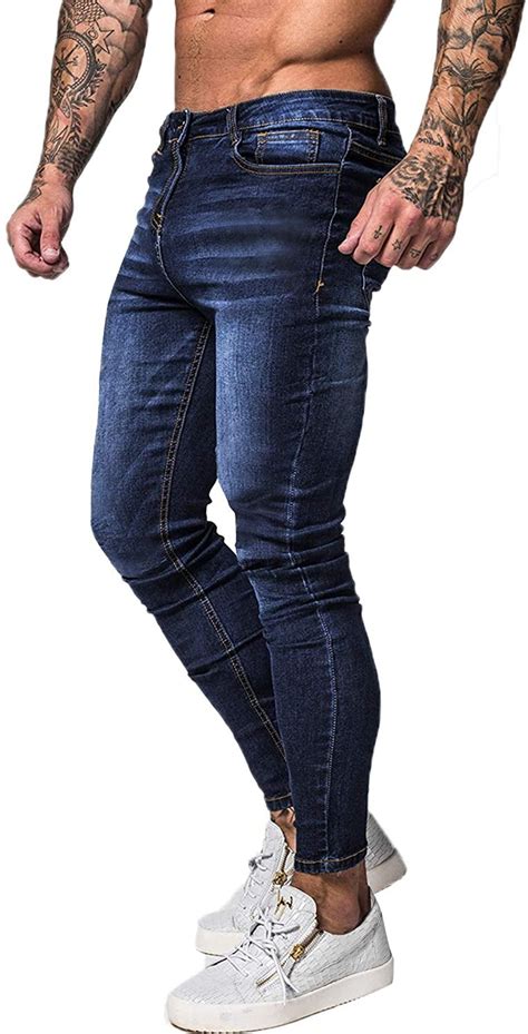 Gingtto Mens Skinny Jeans Stretch Ripped Tapered Leg