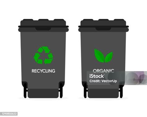 다른 색깔의 재활용 쓰레기통 벡터 일러스트레이션 폐기물 유형 분리 재활용 개념에 대한 스톡 벡터 아트 및 기타 이미지 개념 개성 개념 금속 Istock