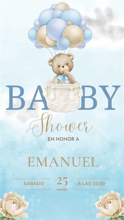 Invitaciones para Baby Shower Nubes y Globos Invitaciones para un Baby Shower de Ensueño