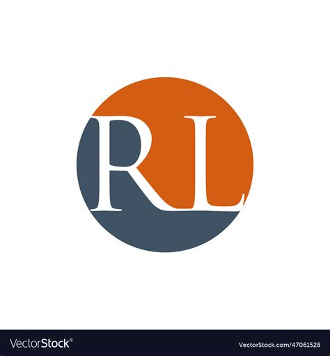 Initial Letter Rl Logo Design Template Royalty Free Vector