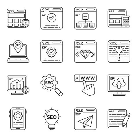 Premium Vector Pack Of Seo And Ui Line Icons