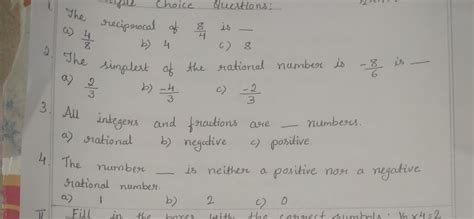 Rational Numbers Maths Assignment Teachmint