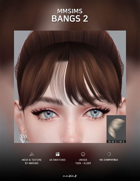 Sims 4 Cc Hair Long Bang Jafmale