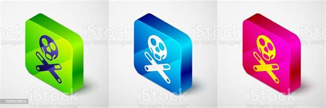 회색 배경에 고립 된 독성 경고 아이콘의 표시로 등색 뼈와 두개골 정사각형 버튼입니다 벡터 3차원 형태에 대한 스톡 벡터 아트 및 기타 이미지 Istock