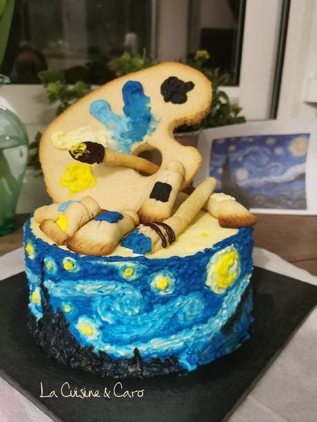 Gâteau La nuit étoilée de Van Gogh Citron Chocolat blanc Paperblog
