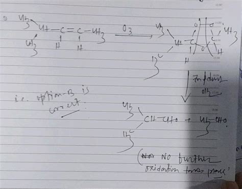 Ozonolysis Followed By Hydrolysis Of CH3 CH C C CH Gives CH A CH3 CH COOH CH COOH CH B