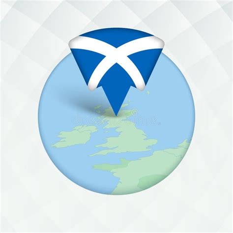 scotland map highlighted with flag marker stock vector illustration of graphic icon 372424490