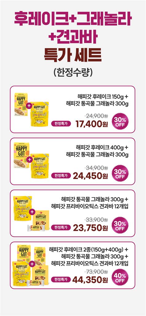 해피갓 무설탕 시리얼 아침식사 통곡물 시리얼 식단조절 당제로 제로당 제로슈거 해피갓 Happy Gut