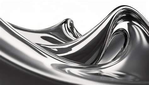 Premium Photo Abstract Fluid Metal Bent Form Metallic Shiny Curved Wave In Motion Design