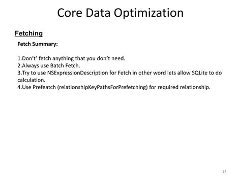 Core Data Performance Guide Line Pptx