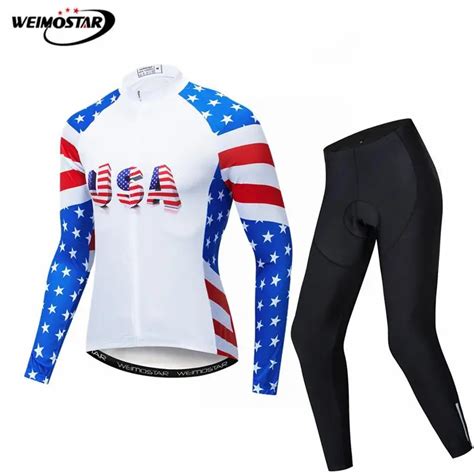 Weimostar 프로 긴팔 사이클링 의류 가을 Mtb 자전거 저지 세트 팀 미국 자전거 의류 사이클링 의류사이클링 세트