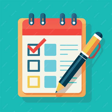 Premium Vector Pen On Checklist With Checkbox Notepad On Clean