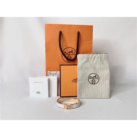 【hermes Clic H Logo琺瑯細版手環】 蝦皮購物