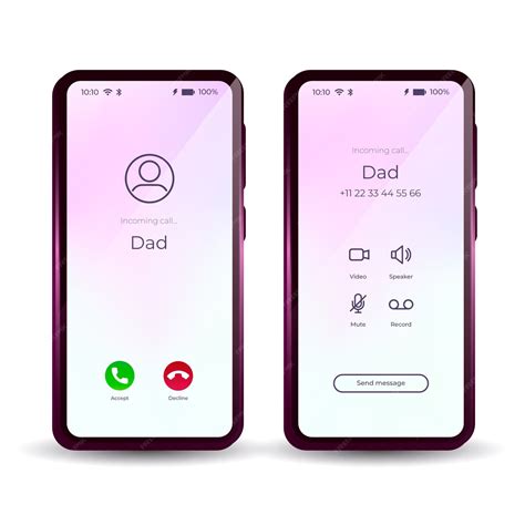 Free Vector Gradient Phone Call Screen Interface Illustration