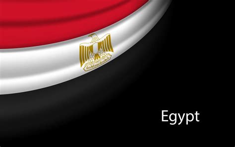 Wave Flag Of Egypt On Dark Background 21852641 Vector Art At Vecteezy