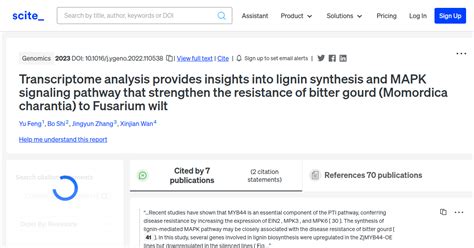 Transcriptome Analysis Provides Insights Into Lignin Synthesis And Mapk