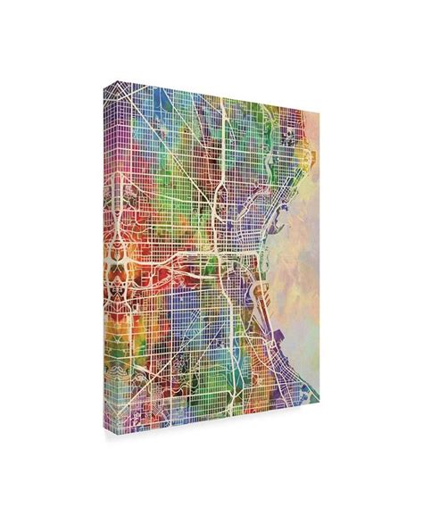 Trademark Global Michael Tompsett Milwaukee Wisconsin City Watercolor