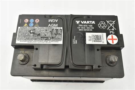 AKUMULATOR VARTA 7P0915105 68AH 680A AGM P+ 2017 - 12851232536 ...