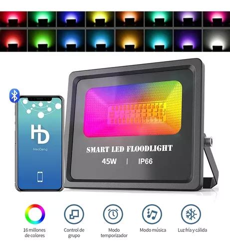 Impermeable Reflector Led Rgb De 45w Ip66 Para Exterior Meses sin interés