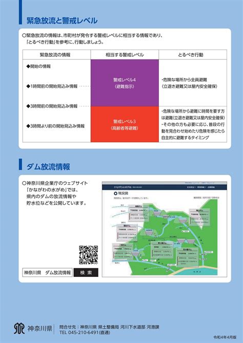 ダム放流に関するリーフレット心かよう街 中原地元密着 ちいき情報局