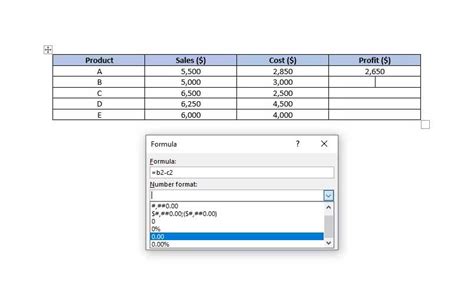 Cách Dùng Công Thức Excel Trong Word