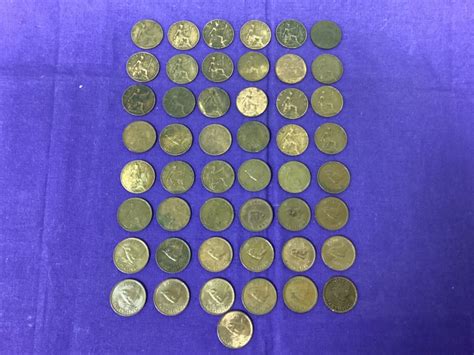 Lot 50 Old British Farthing Coins 1901 1955 Vintage World