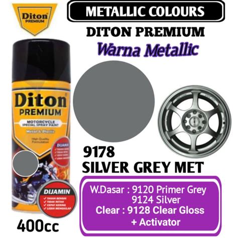 Jual 9178 SILVER GREY MET DITON PREMIUM 400cc Cat Semprot Pylok Pilok