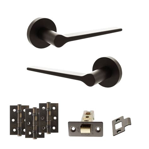 Laviano Door Handle Pack With 3 Inch Ce Latch And 3 Inch Fire Hinges X3