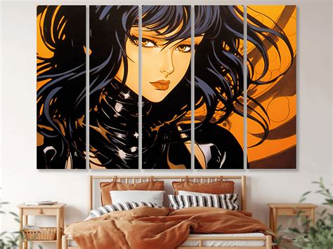 Anime Girl Canvas Japanese Anime Wall Art Fantasy Canvas Girl Etsy