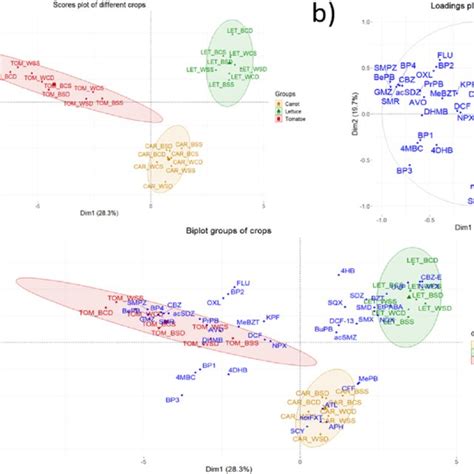 Scores Plot A Loadings Plot B And Biplot C Of The Ppcps